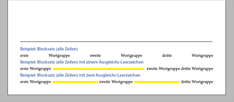 Der Blocksatz in InDesign
