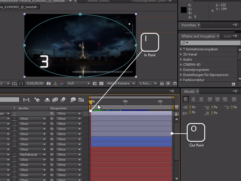 Workflow in After Effects: Navigieren in der Timeline