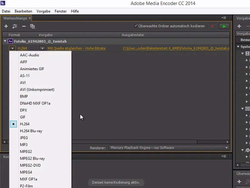 Workflow in After Effects: Rendering in the Media Encoder