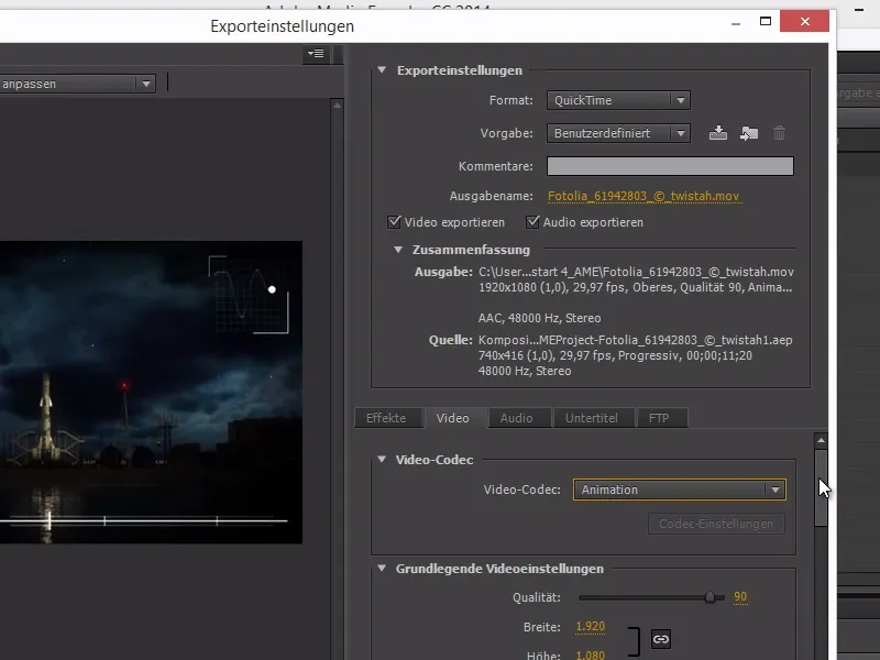 Workflow in After Effects: Rendering in the Media Encoder