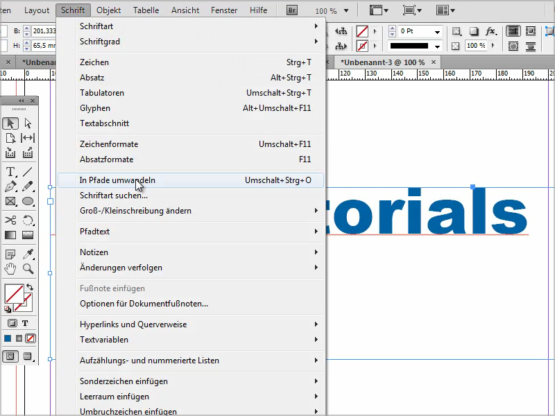 Adobe InDesign: Texte schnell in Pfade umwandeln