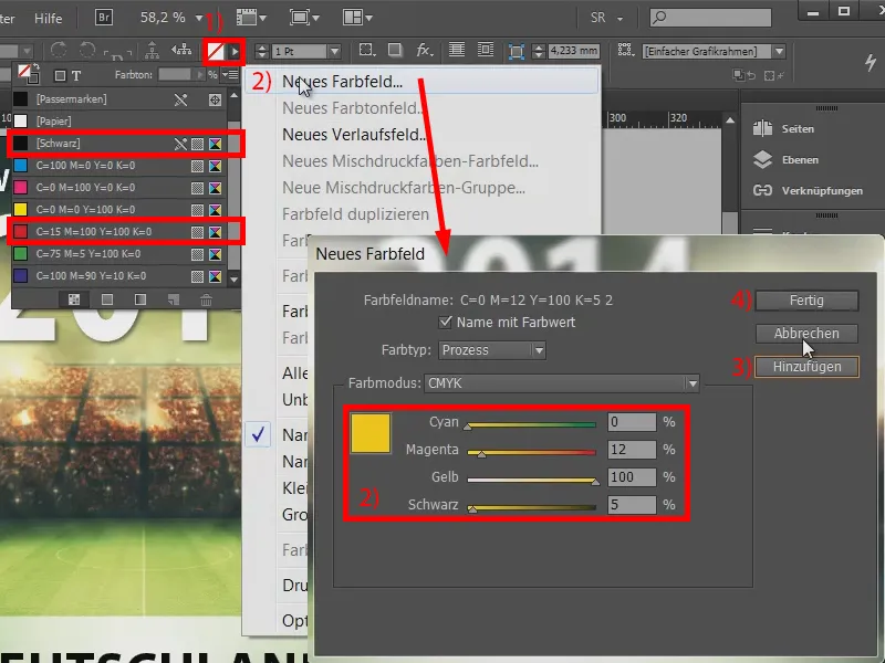 Colored text over nested formats