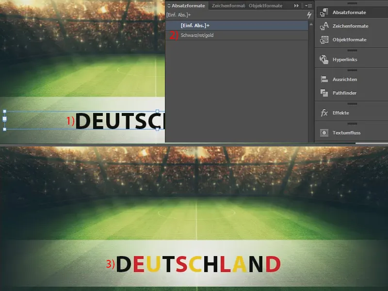 Colored text over nested formats