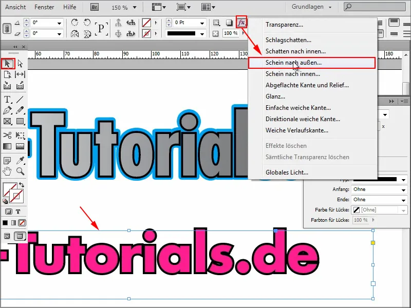 Adobe InDesign: Doppelte Kontur auf Texten