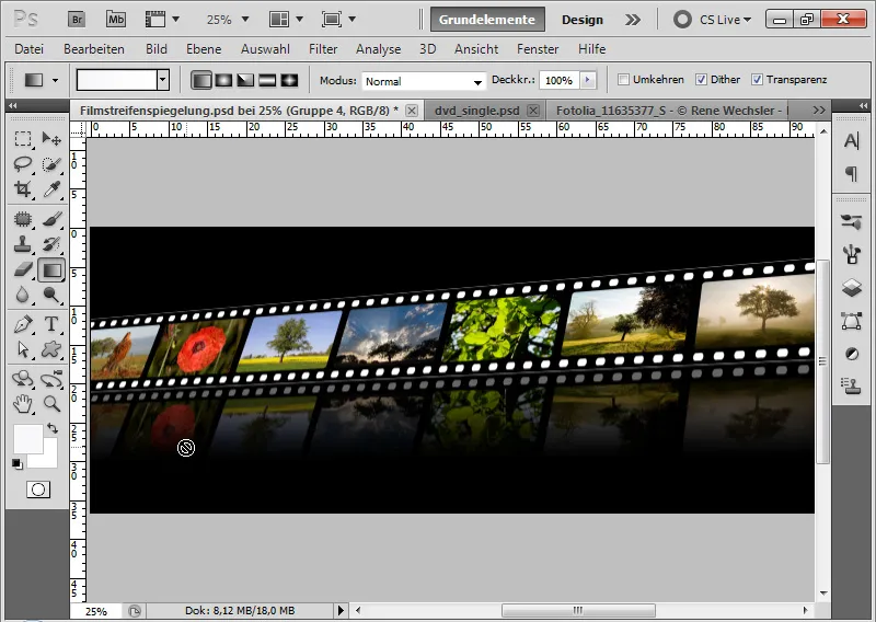 Membuat efek pantulan untuk objek dan air di Photoshop