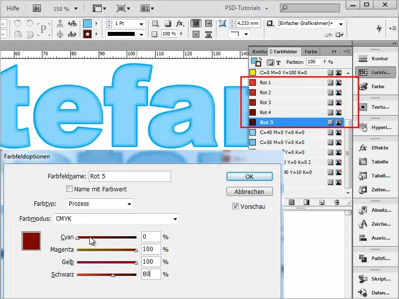 Adobe InDesign: Plusieurs contours sur du texte - Effet néon