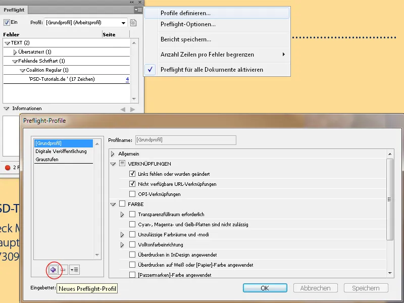 Vérification pré-vol et préparation de documents dans Adobe InDesign
