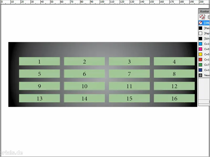 Adobe InDesign: Membuat garis tepi transparan di tabel.