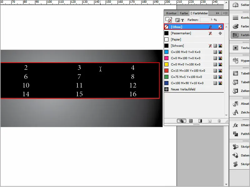 Adobe InDesign: Create transparent outlines in tables