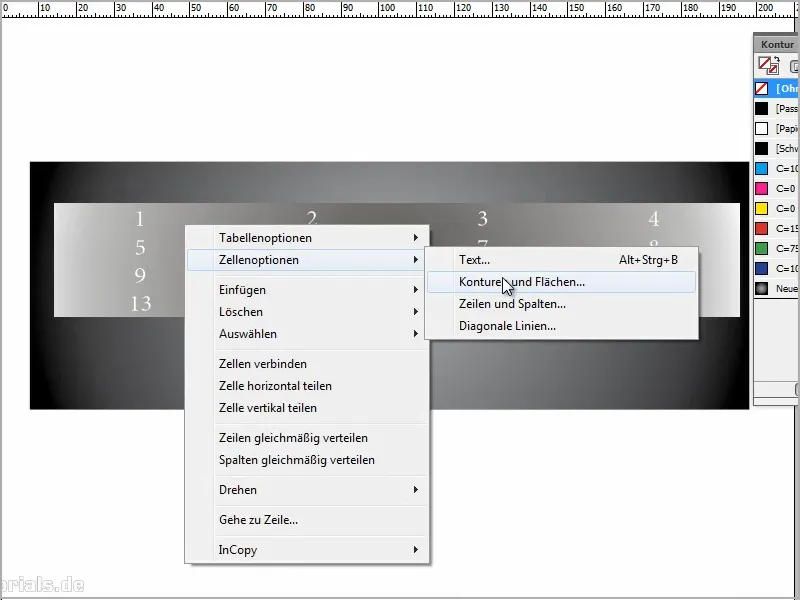 Adobe InDesign: Ustvarjanje prosojnih obrob v tabelah