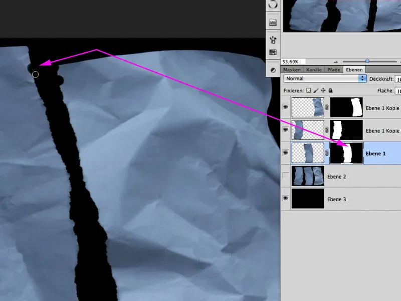 Afbeelding met diepte creëren door scheur- en vouweffecten in Photoshop