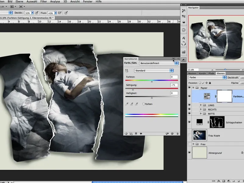 Create an image with depth using crack and fold effects in Photoshop