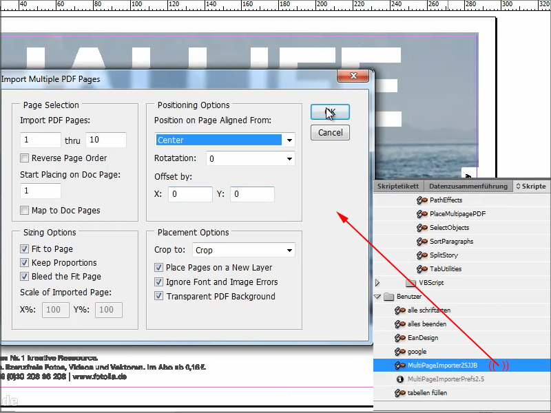 Adobe InDesign: Mehrseitige PDFs importieren