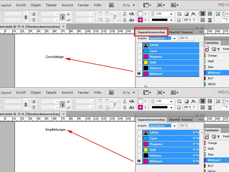 Adobe InDesign: Verwendete Farbe im Dokument finden