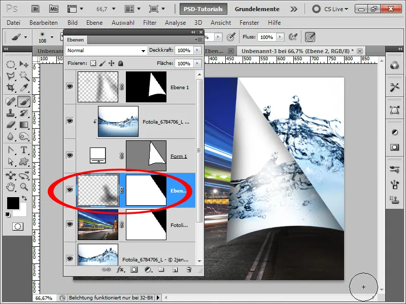 Create page peel/image flip effect in three variations in Photoshop