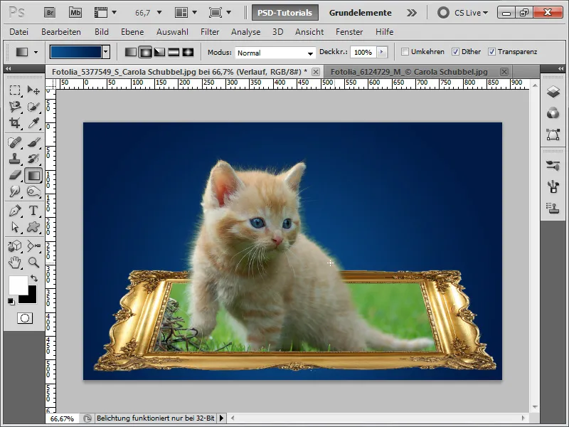 Out-of-border effect in Photoshop - Image jumping out of the frame