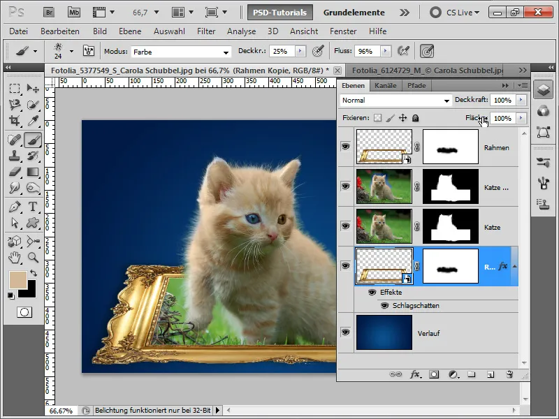 Out-of-border effect in Photoshop - Image jumping out of the frame