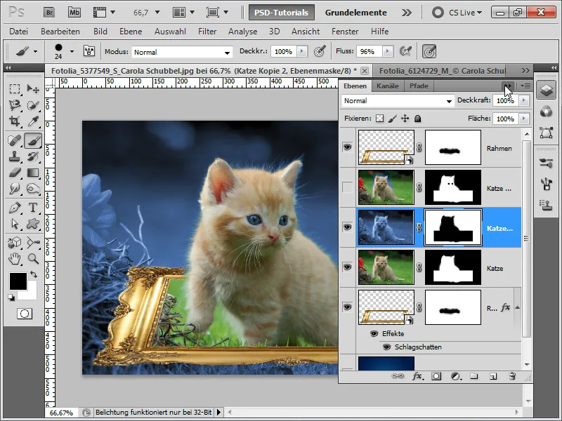 Out-of-border effect in Photoshop - Image jumping out of the frame